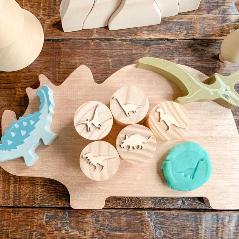 Dinosaur Theme Play-Doh Stamp Set | Dino Stamps | Dinosaur Wooden ...