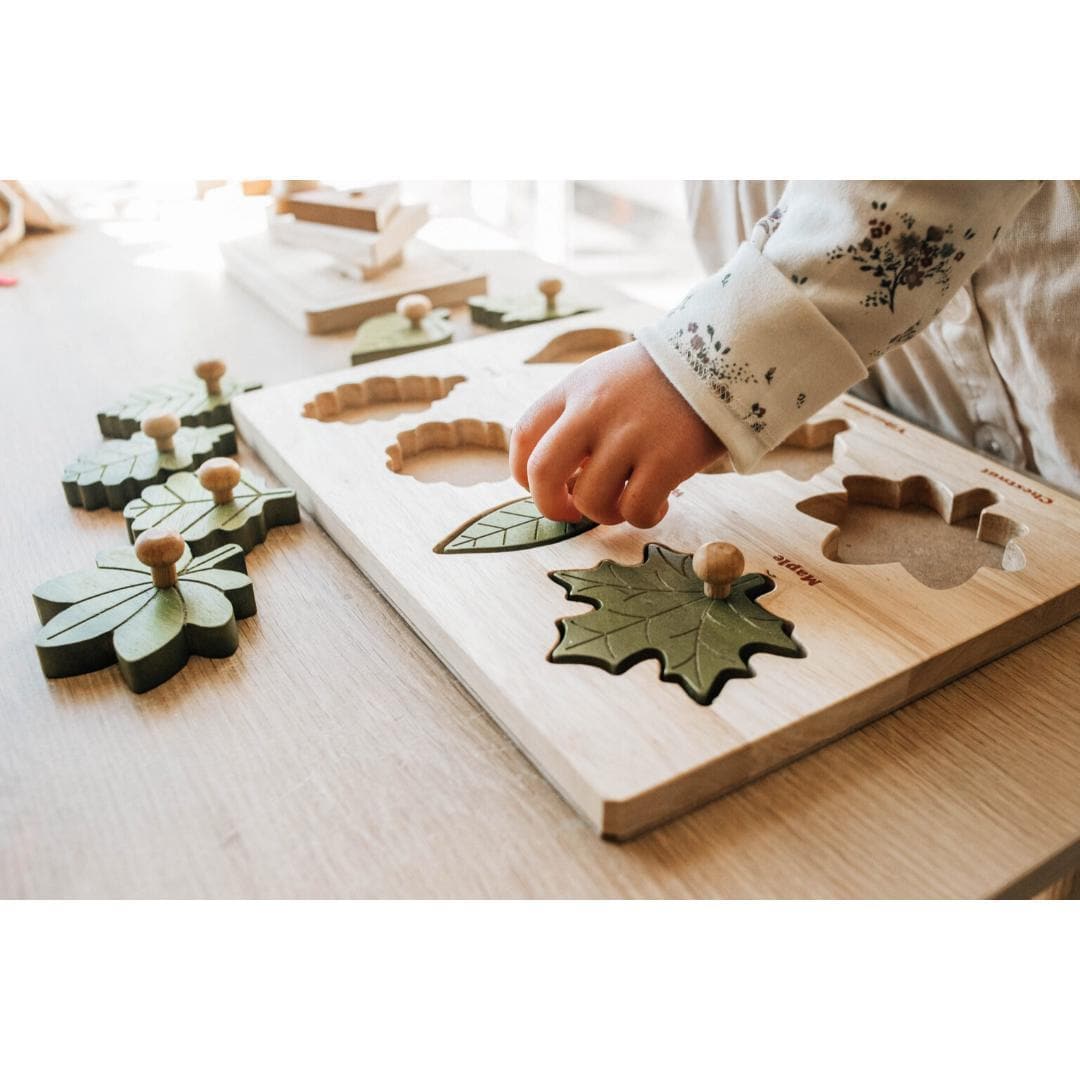Montessori Leaf Puzzle | Wooden Montessori Toddler Puzzle