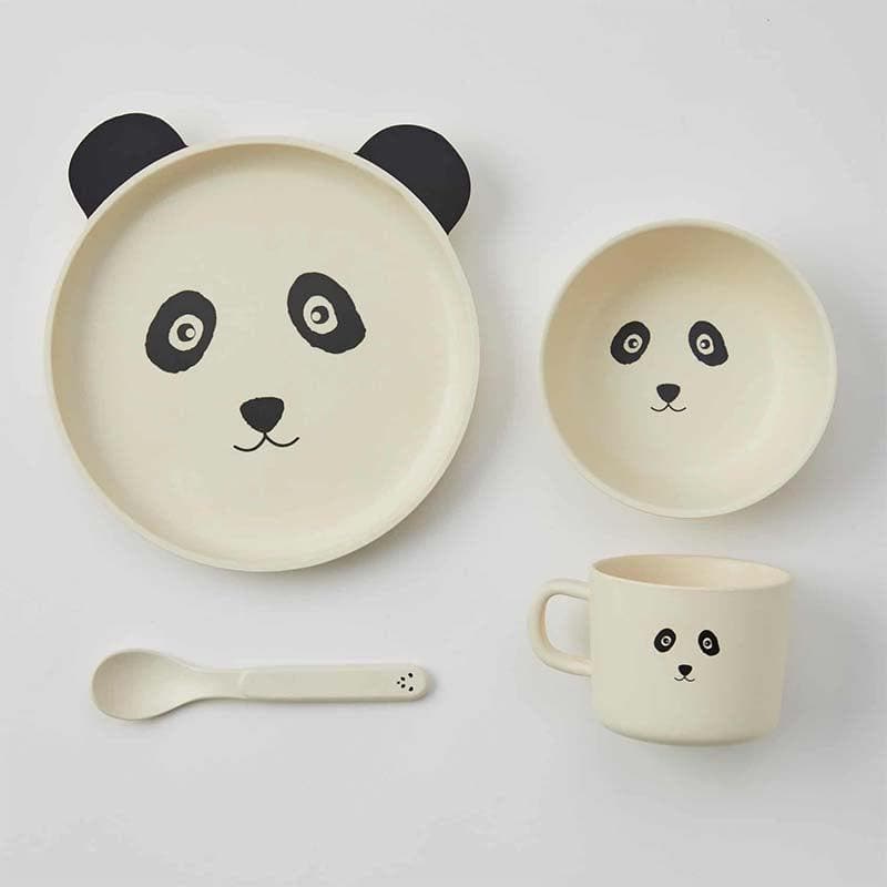 Panda Faces Bamboo 4pc Dinner Sets | My Happy Helpers