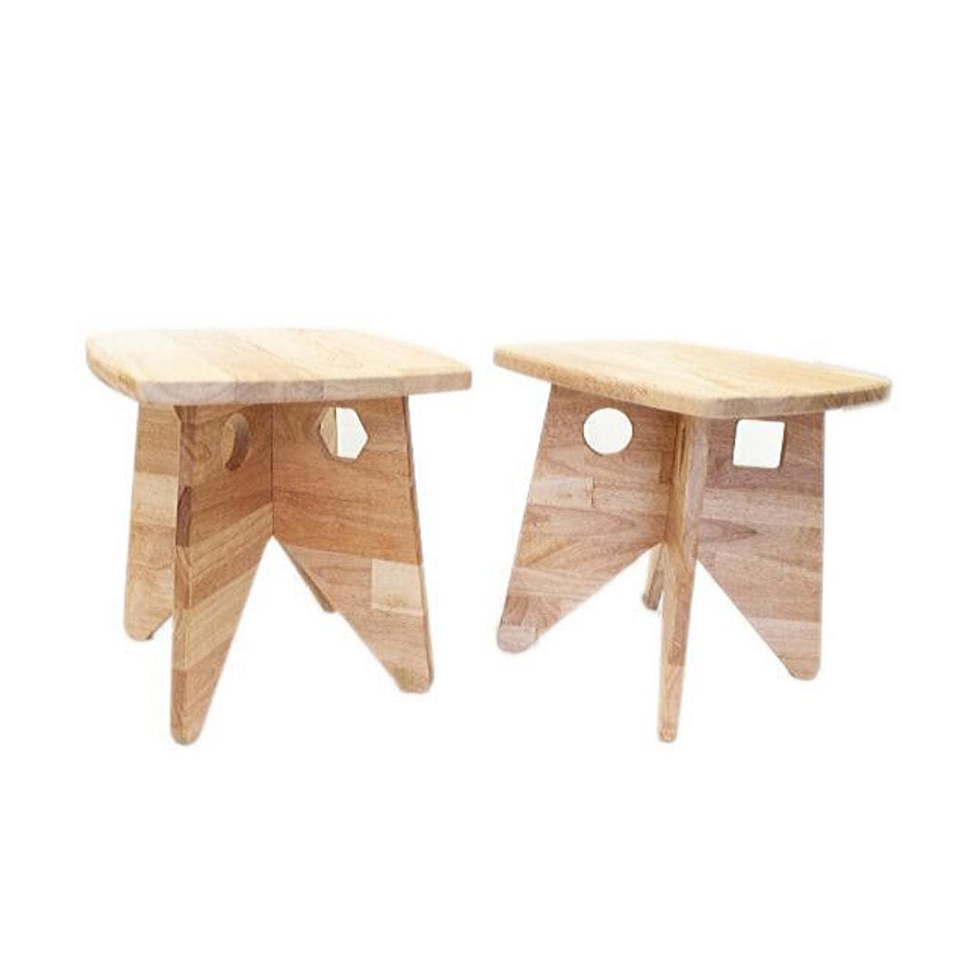 Wooden Retro Kids Stool Set of 2 | MY Happy Helpers – My Happy Helpers