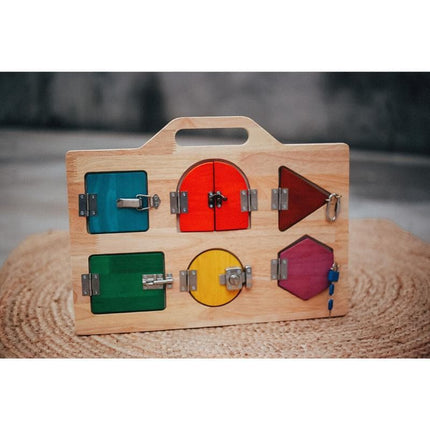 Wooden Lock Activity Board | Lock Box – My Happy Helpers