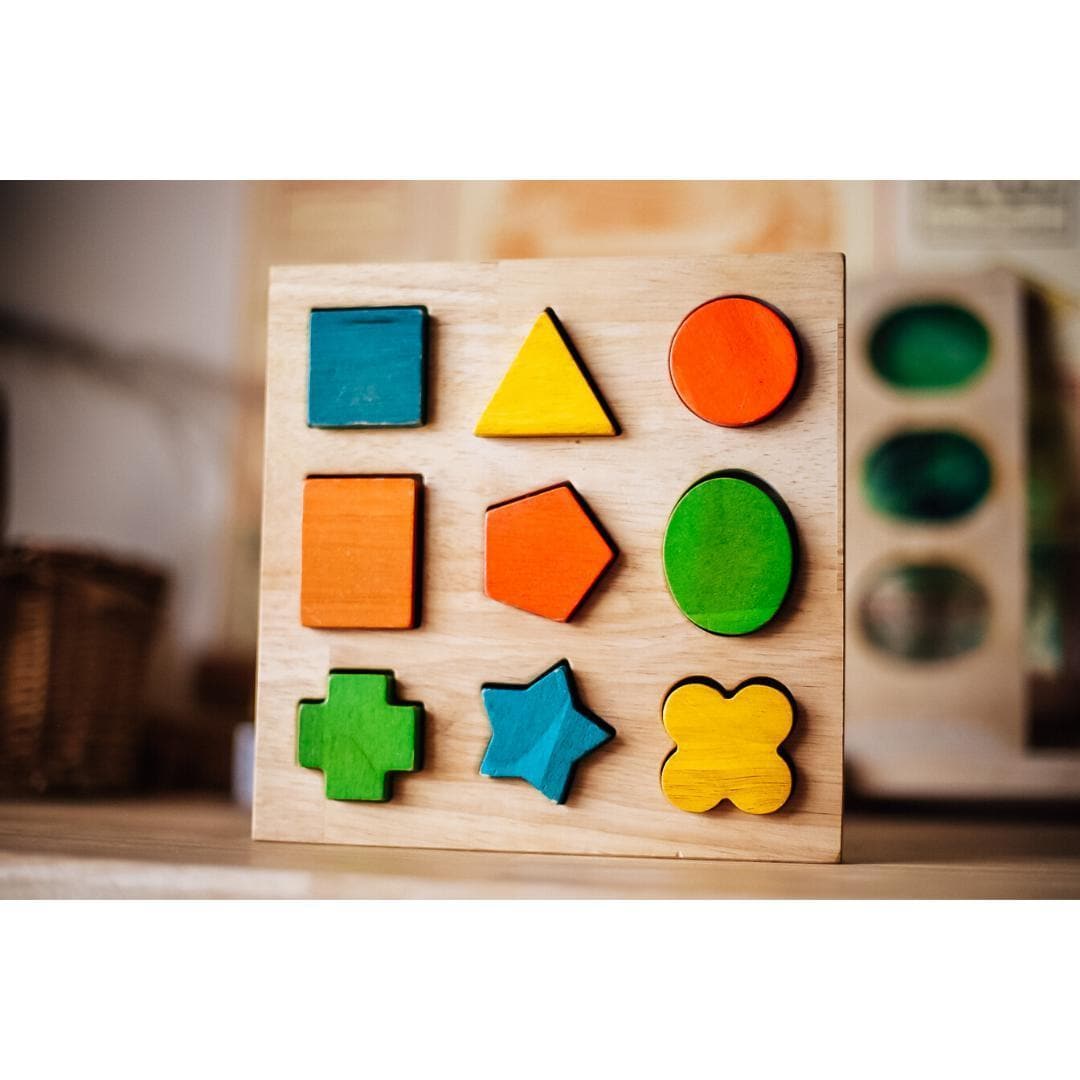 Wooden Shape Puzzle Board for Kids | My Happy Helpers